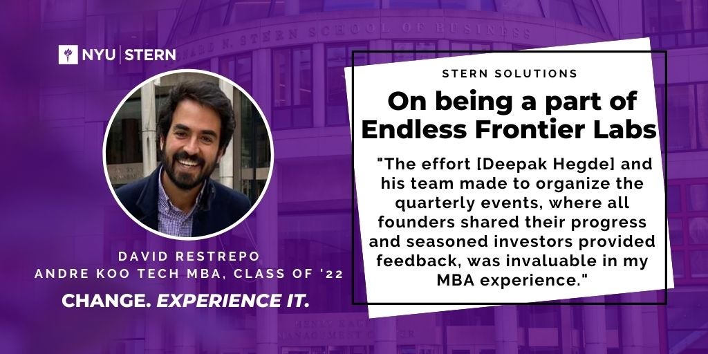 Stern Solutions Faces of Change: Meet David Restrepo (MBA ’22), NYU ...